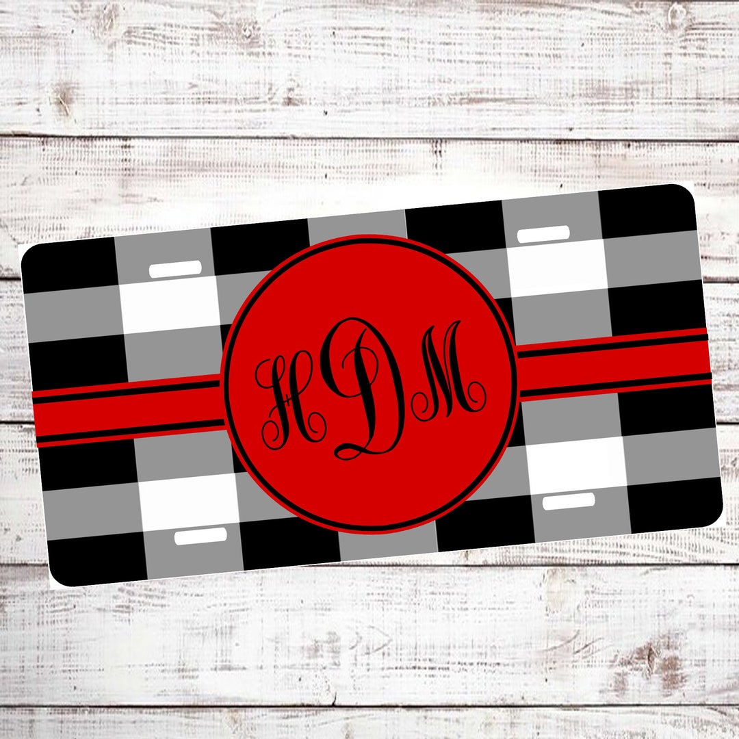 Buffalo Check License Plate Car Tags Auto Accessory Monogrammed ...