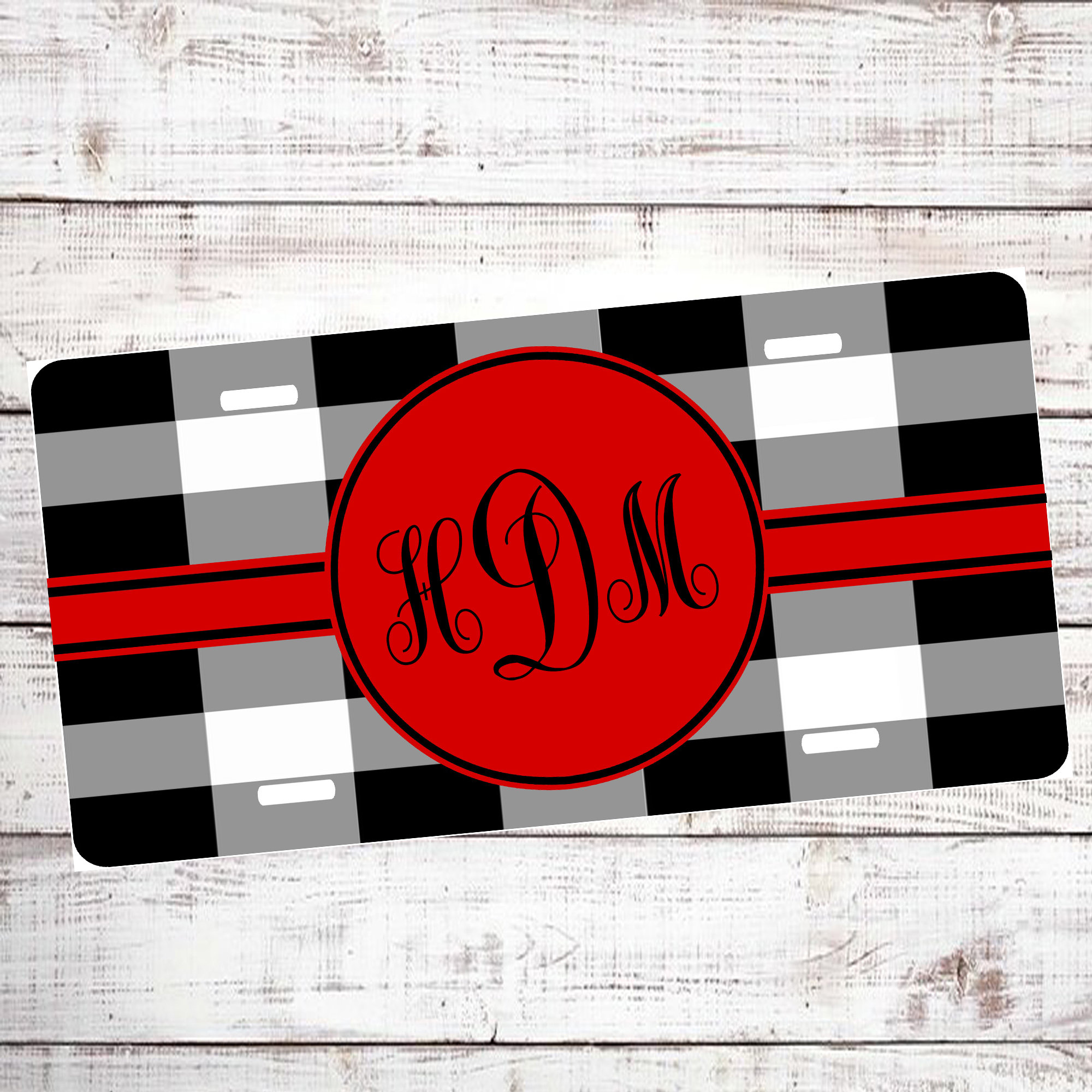 Buffalo Check License Plate Car Tags Auto Accessory Monogrammed ...