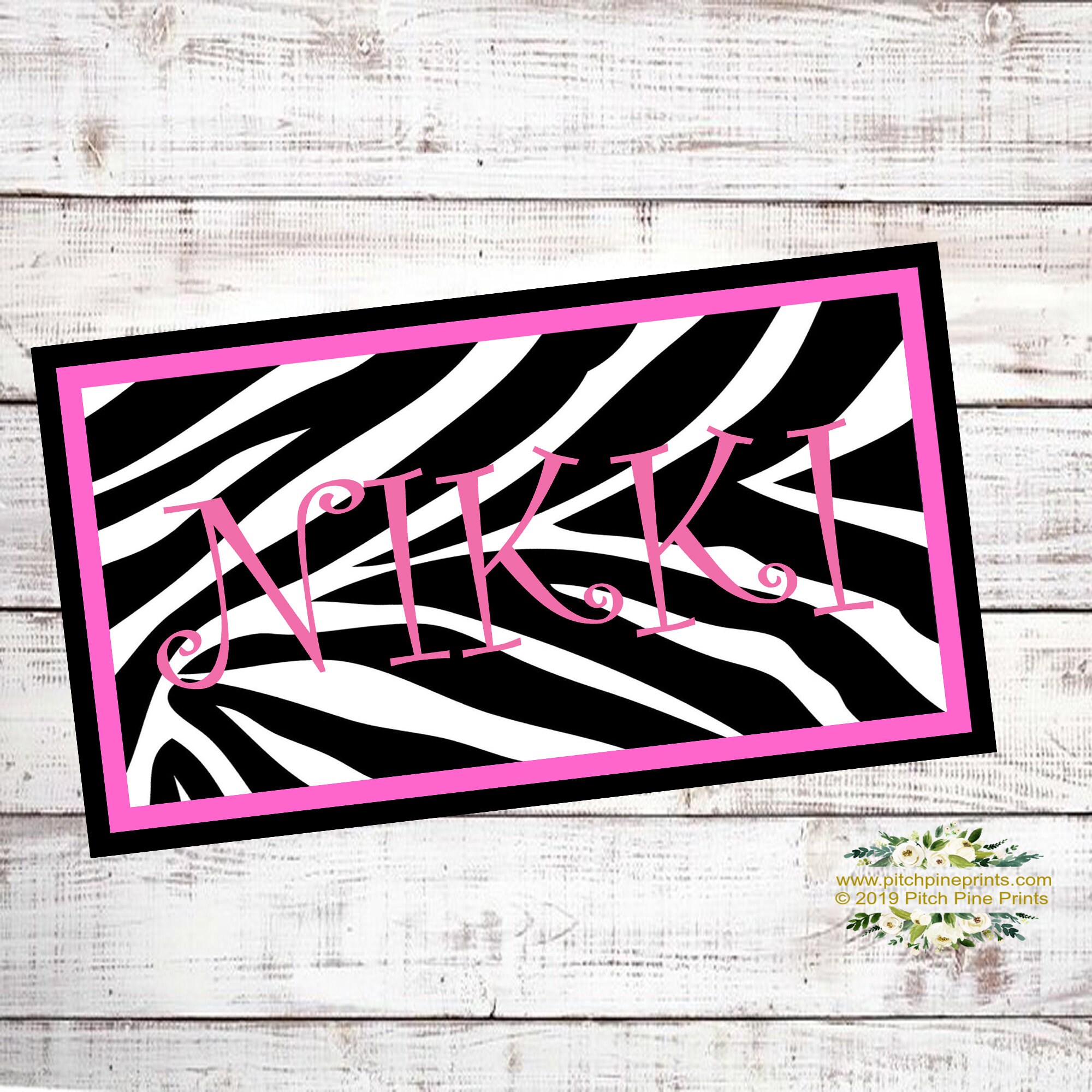 Zebra Print License Plate