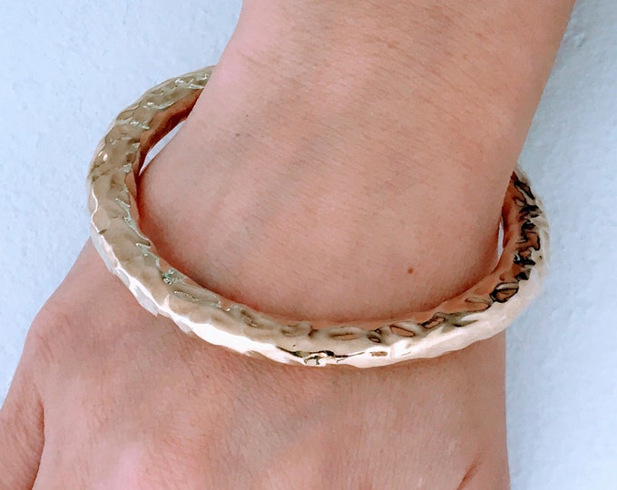 Simon Sebbag Round Thin Hammered 925 Sterling Silver Gold Tone ...