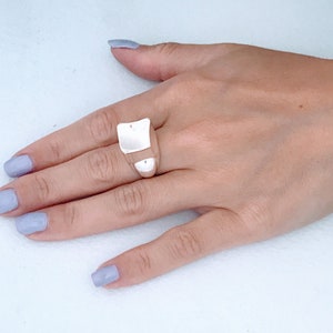 Big Bold Contemporary Sterling Silver Modernist Statement Ring, Chunky ...