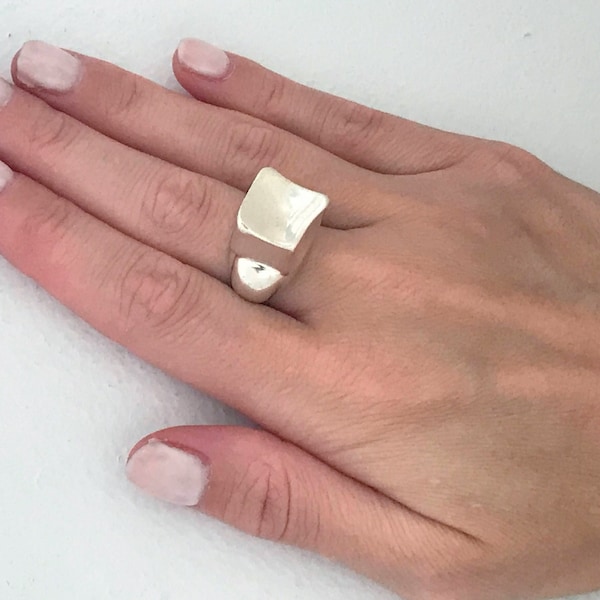 Big Bold Silver Ring - Etsy
