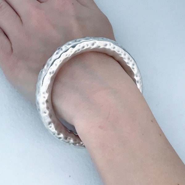 Heavy Silver Bangle - Etsy