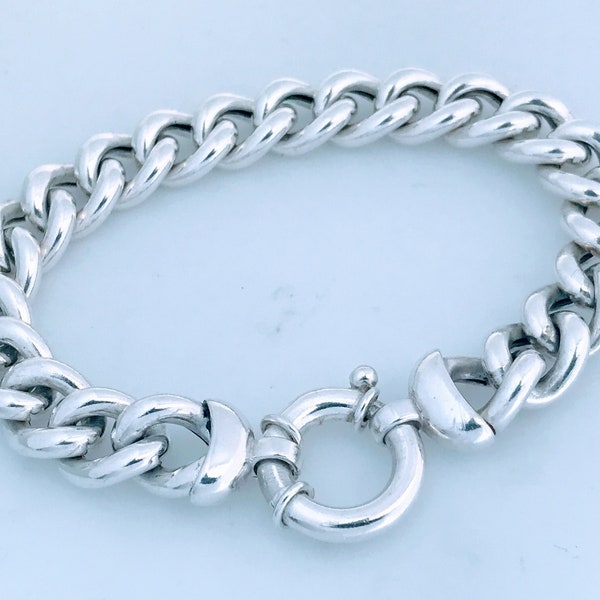 Chunky Sterling Silver Bracelet - Etsy