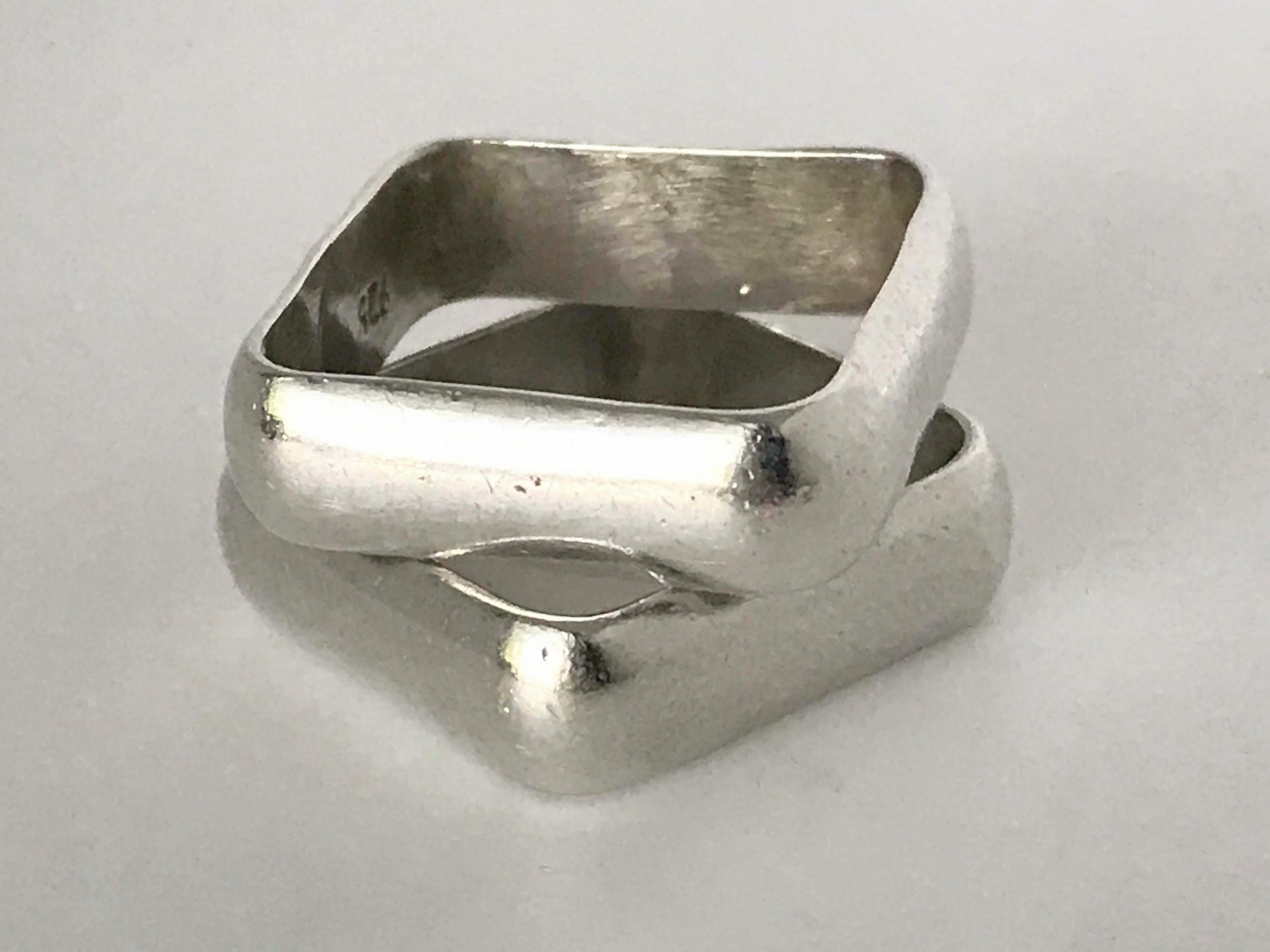 VTG Sterling Silver Squared Edge Band Ring Geometric 925 - Etsy