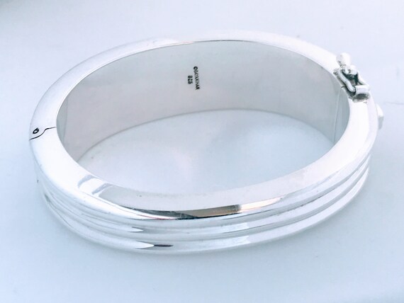 Vintage Modernist Bayanihan 925 Sterling Silver Hinge… - Gem