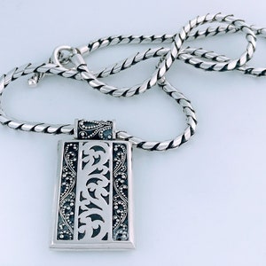 Bali Heavy Scroll Filigree Pendant Snake Chain Toggle Necklace 925 ...