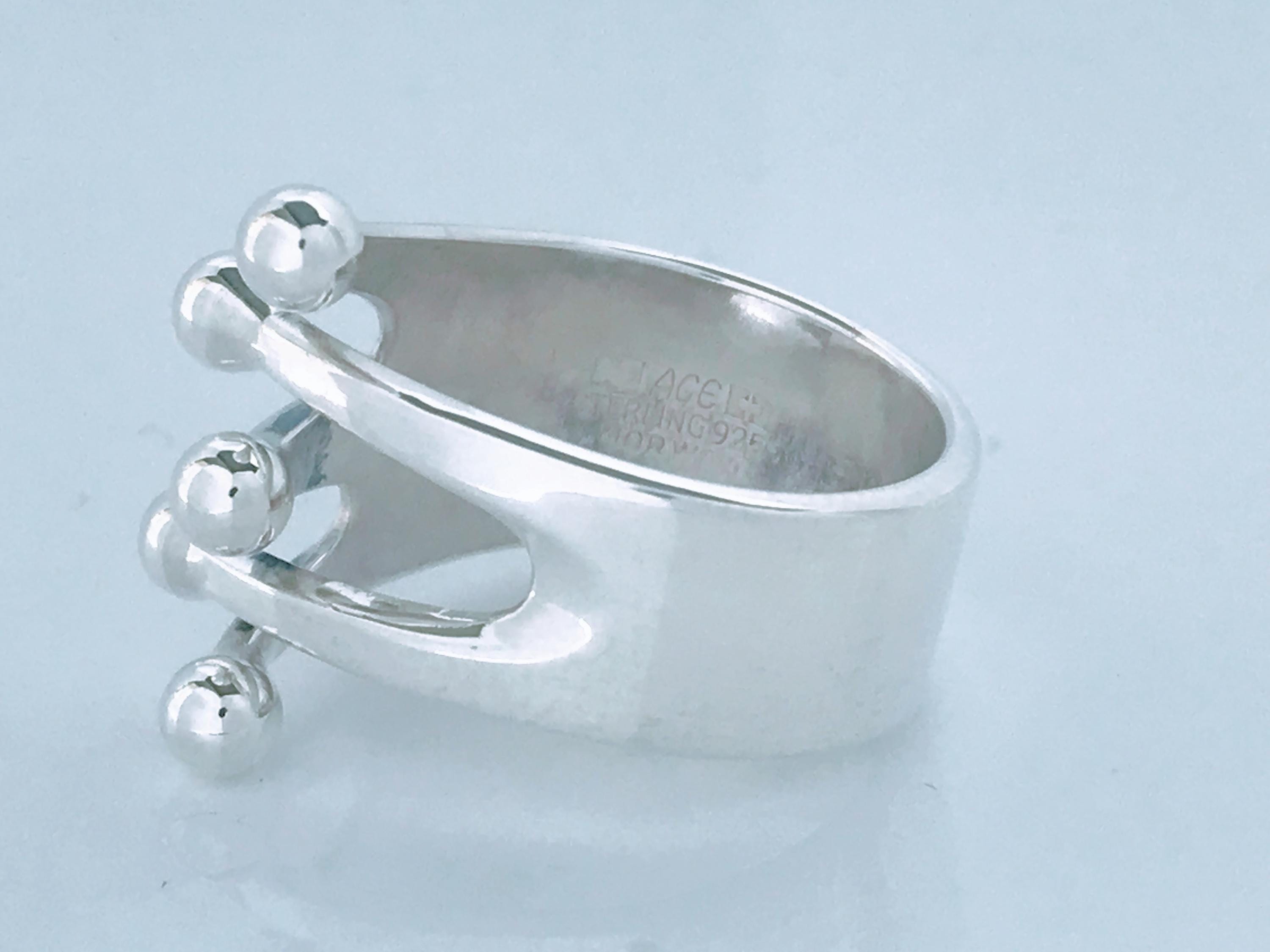 Vintage Anna Greta Eker Norway Sterling Silver Modernist Jester Ring ...