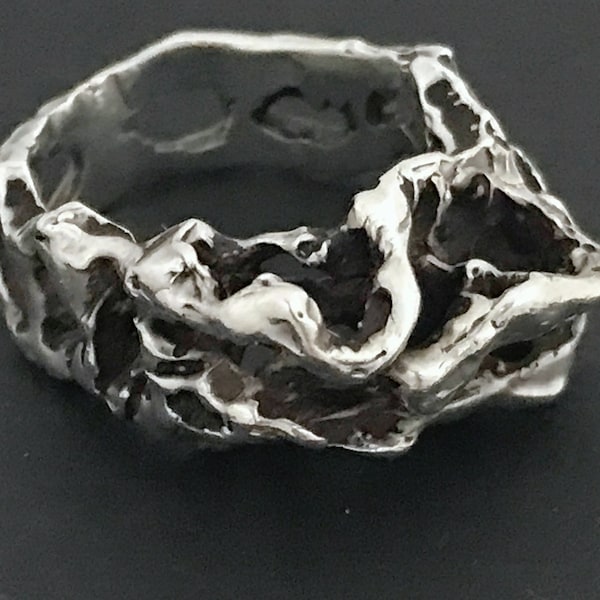 Brutalist Silver Ring - Etsy