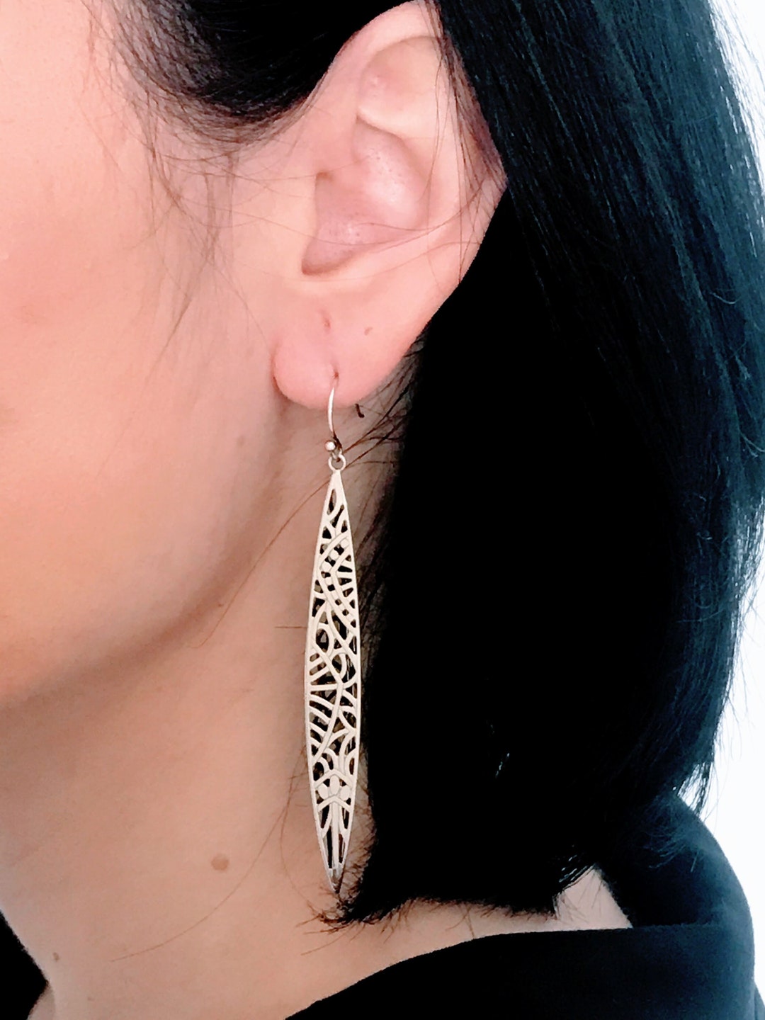 Silpada Stiletto 3D Teardrop Dangle Earrings, Long Scroll Filigree ...