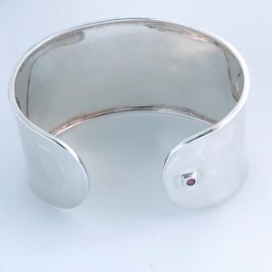 Elle Wide Concave Dome Polished Sterling Silver Cuff Bracelet, Designer ...