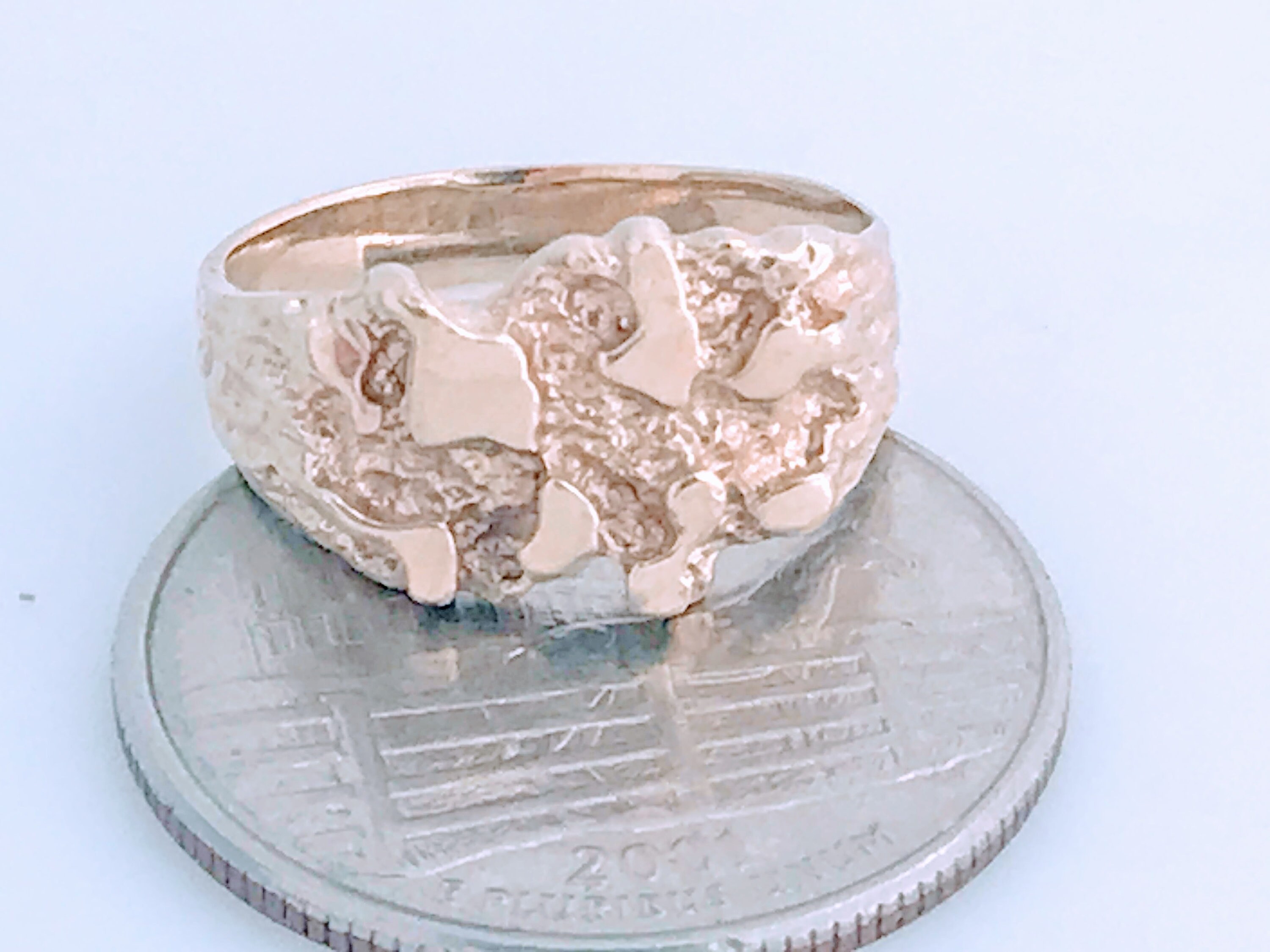 Chunky 10k Gold Brutalist Modernist Ring Real Yellow Gold - Etsy