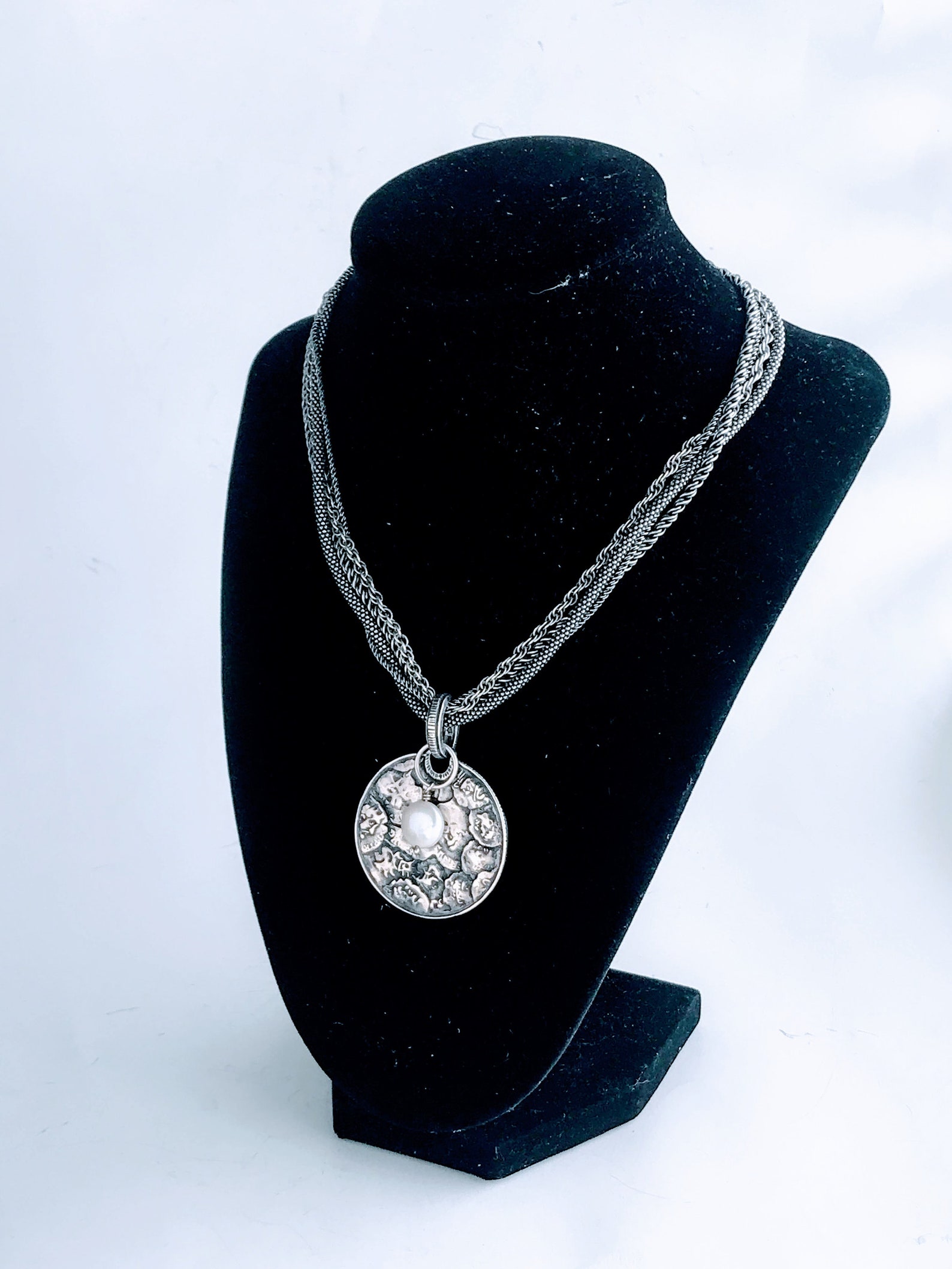 Silpada 4 Strand Chain Necklace Coin Pearl Pendant 925 - Etsy