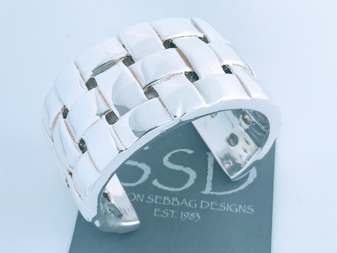 Simon Sebbag SSD Puffed Sculptural Cuff Bracelet 925 Sterling Silver ...