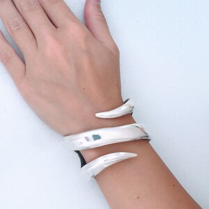 Vintage Sterling Silver Bypass Wrap Around Cuff Bracelet - Etsy