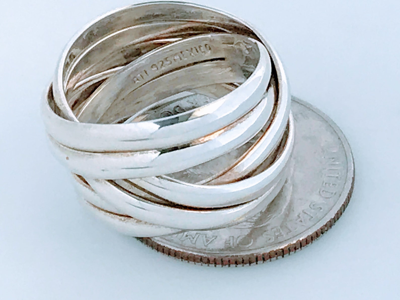 Vintage ATI Mexico Sterling Silver Modern Multi Band Ring - Etsy