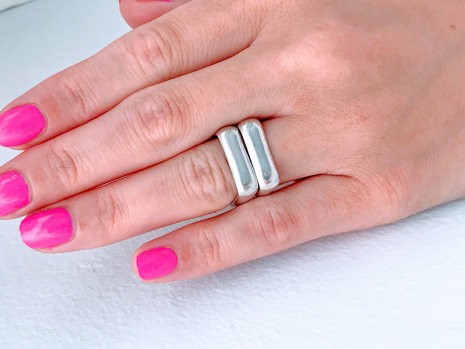 VTG Sterling Silver Squared Edge Band Ring Geometric 925 - Etsy