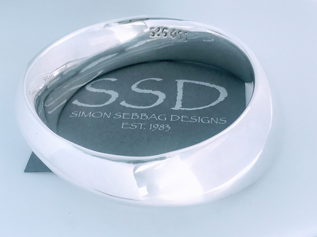 Simon Sebbag SSD Sterling Silver Angled Bangle Bracelet, Designer 925 ...