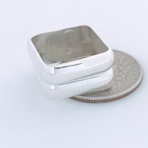 VTG Sterling Silver Squared Edge Band Ring, Geometric 925 Silver ...