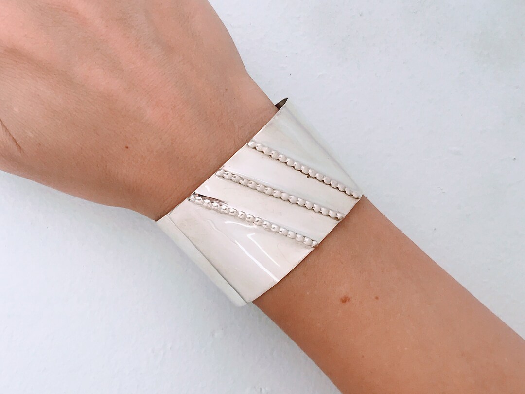 Retro Artisan Tulla Booth Modernist Sterling Silver Cuff Bracelet, Wide ...