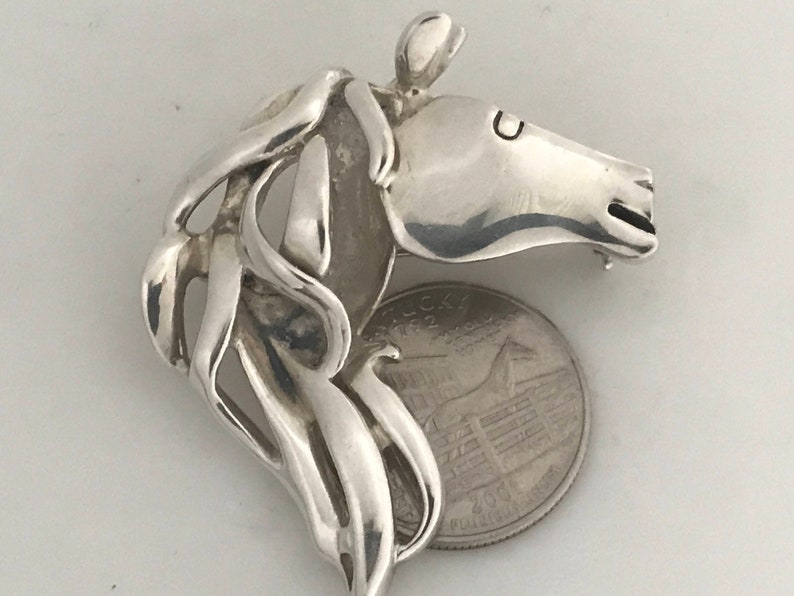 Silpada Sterling Silver Horse Head Pendant Brooch Pin, Sculptural 925 ...
