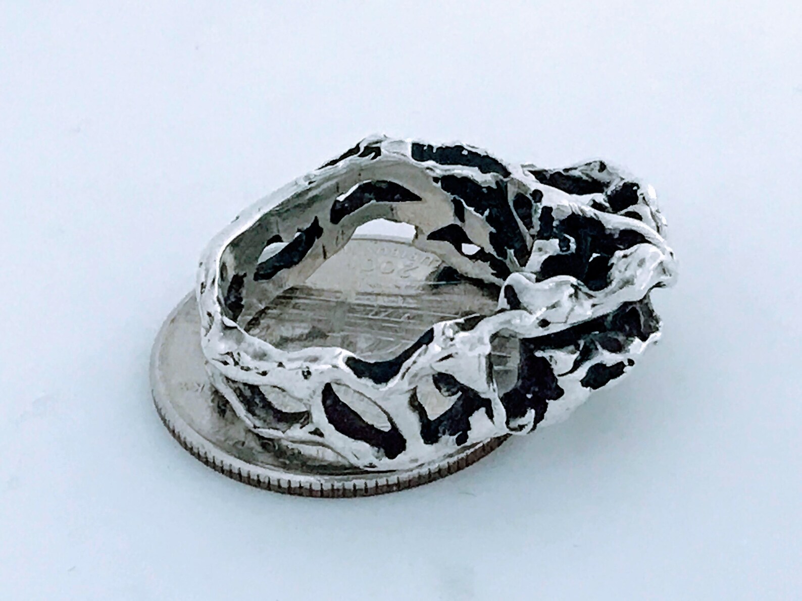 Artisan Made Brutalist Modernist Sterling Silver Ring - Etsy