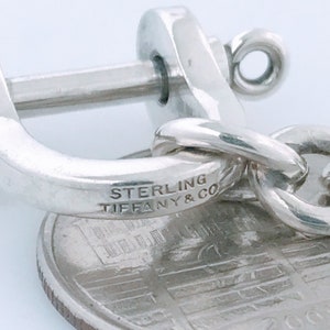 Vintage Tiffany & Co Sterling Silver Shackle Oval Key Ring Keychain Key ...