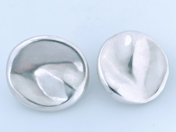 Vintage Alice Kuo Modernist Dimple Oval Sterling Silv… - Gem