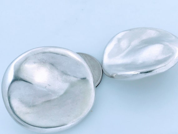 Vintage Alice Kuo Modernist Dimple Oval Sterling Silv… - Gem