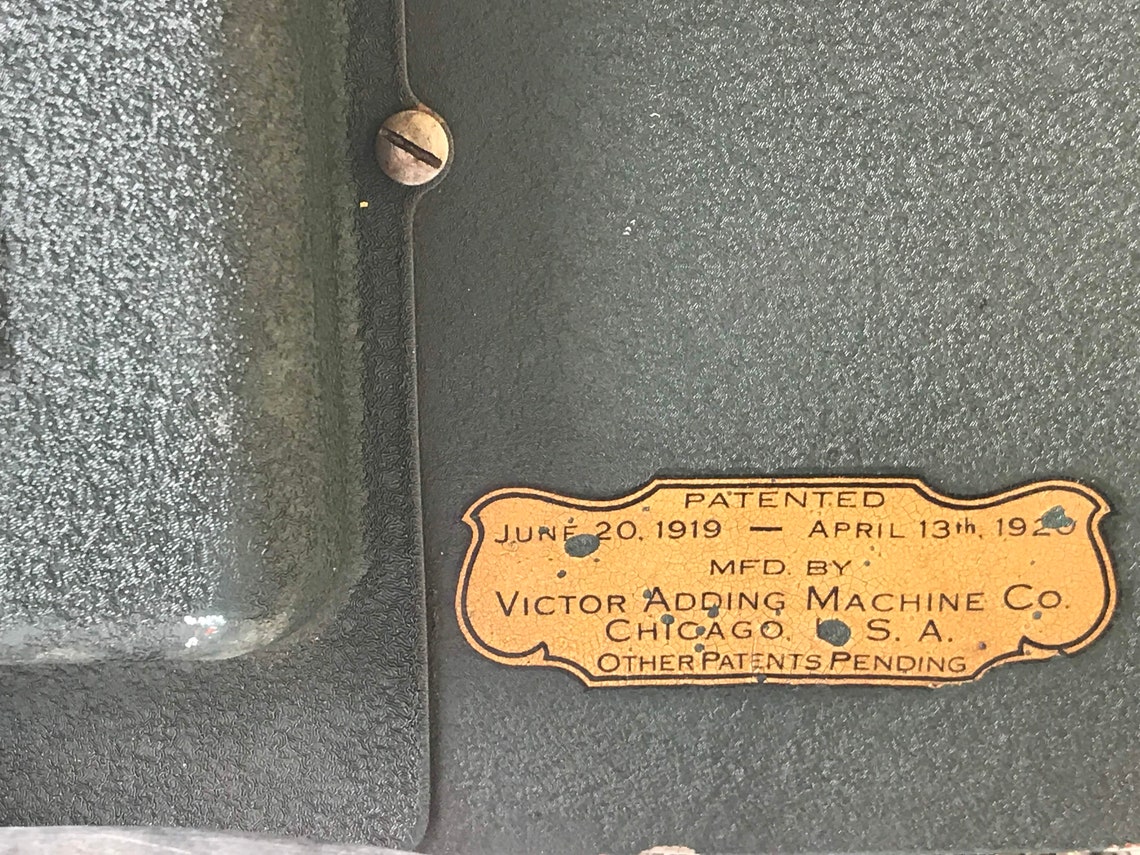 Vintage Victor Adding Machine Model W Patented 1919-1920 Good Condition ...