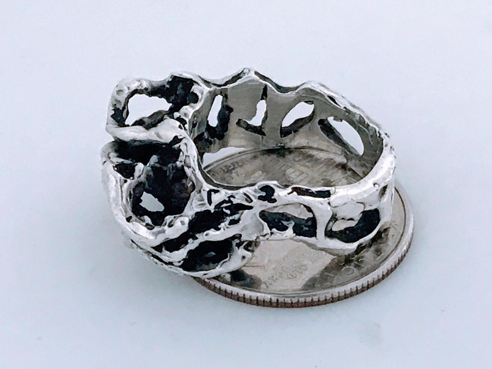 Artisan Made Brutalist Modernist Sterling Silver Ring - Etsy
