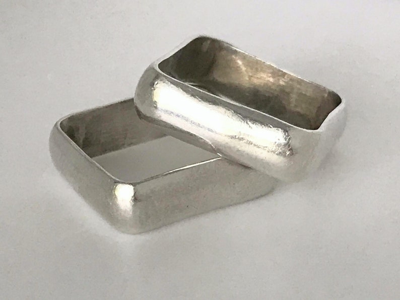 VTG Sterling Silver Squared Edge Band Ring Geometric 925 - Etsy