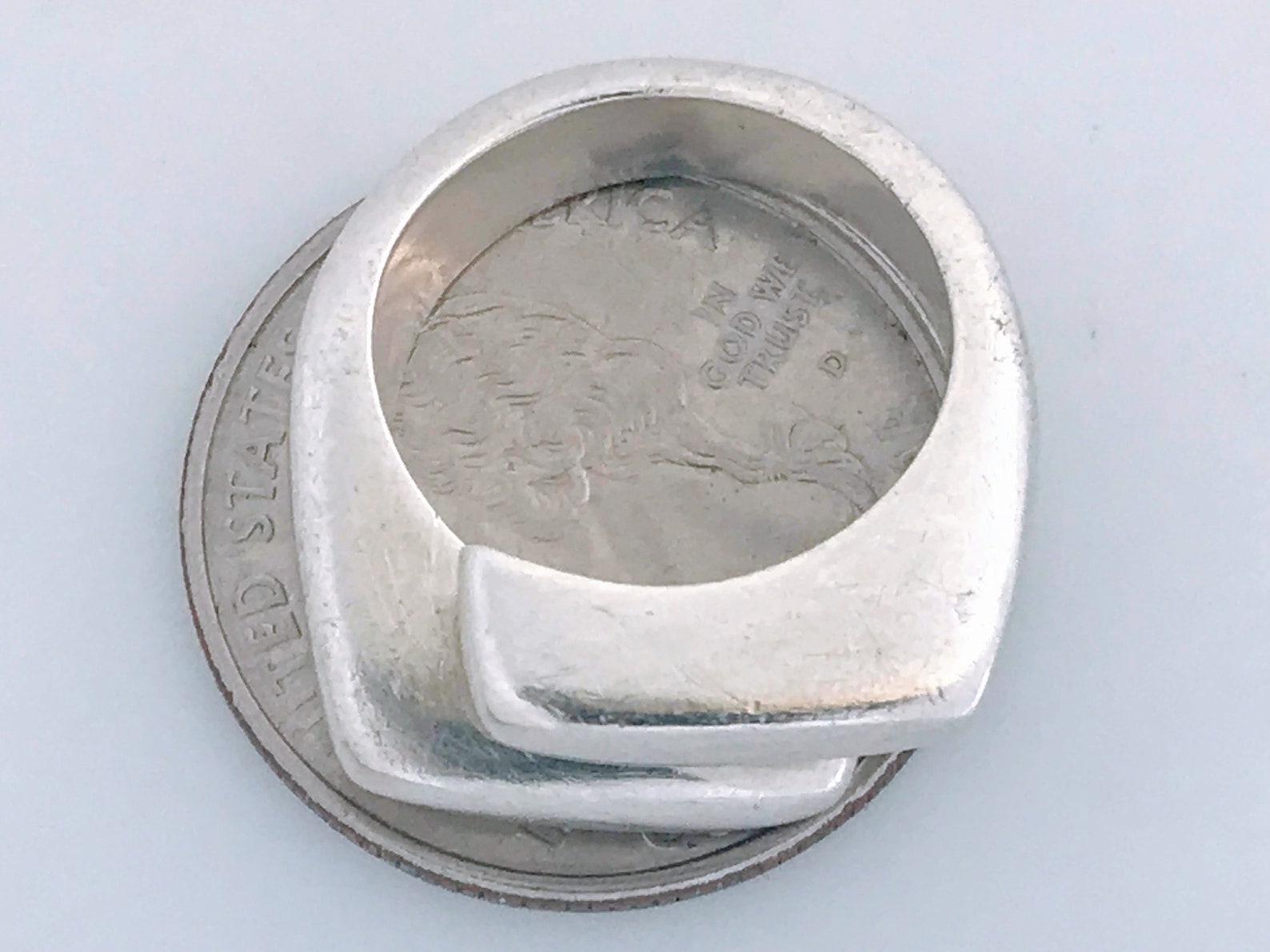 Vintage Modernist Abstract Sterling Silver Ring Band Retro | Etsy