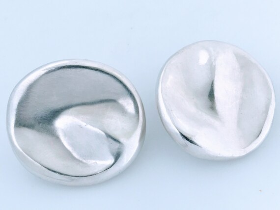 Vintage Alice Kuo Modernist Dimple Oval Sterling Silv… - Gem