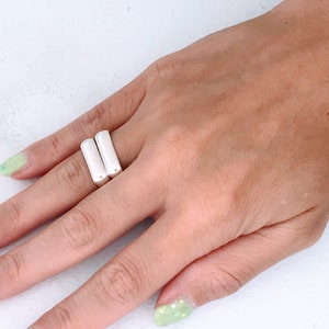 VTG Sterling Silver Squared Edge Band Ring, Geometric 925 Silver ...