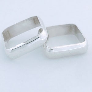 VTG Sterling Silver Squared Edge Band Ring, Geometric 925 Silver ...