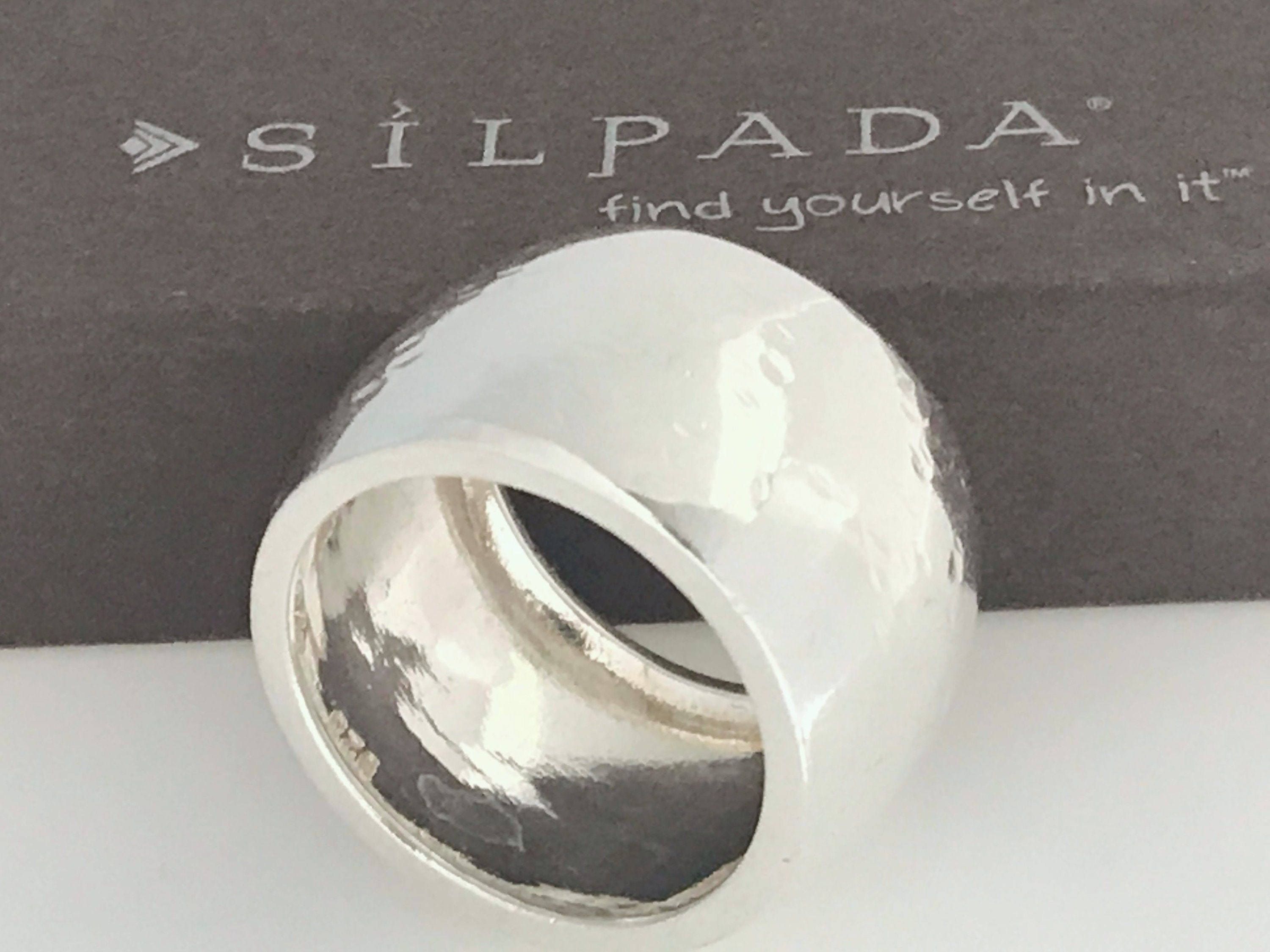 Retired Silpada Sterling Silver Wide Cigar Cuff Band Ring | Etsy