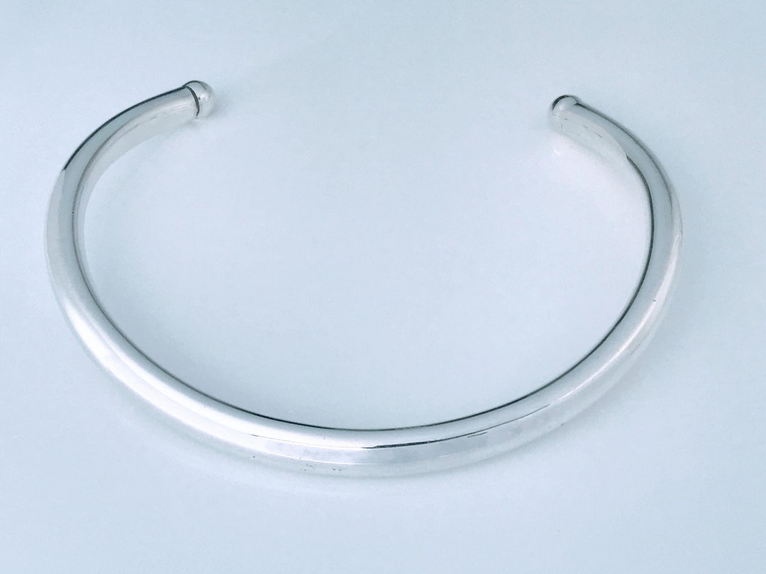 VTG Thick Wide Sterling Silver Tube Collar Choker Neck Cuff Necklace ...