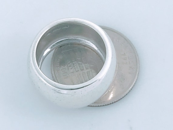 Vintage Sterling Silver Wide Cigar Cuff Band Ring, Re… - Gem