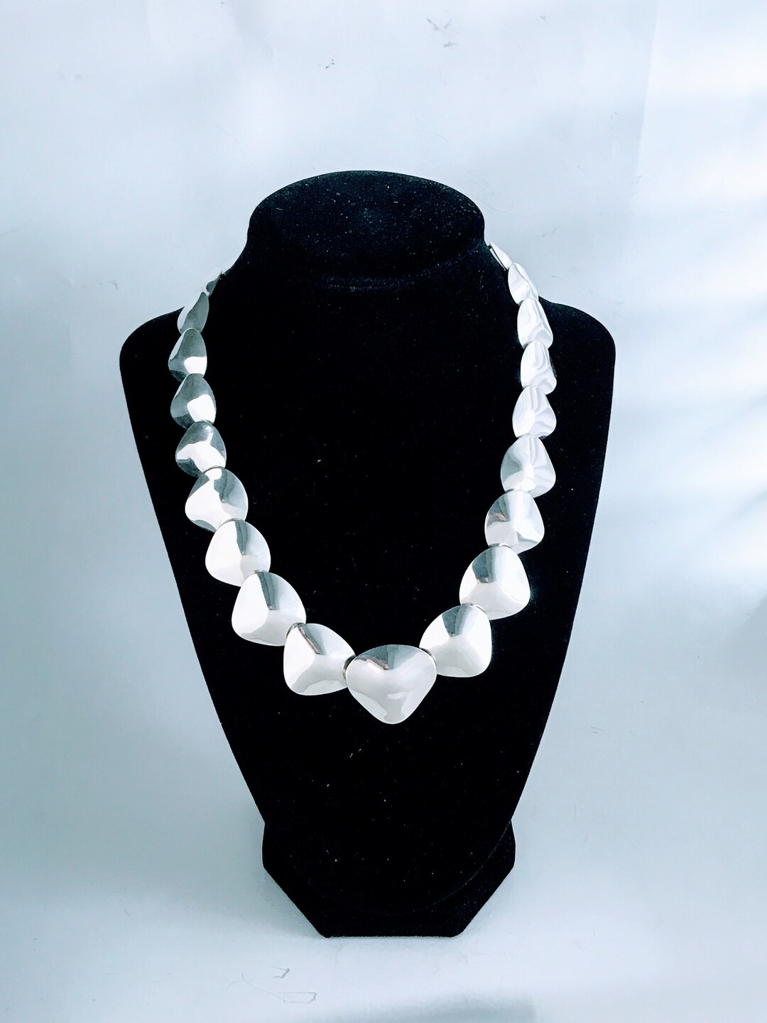 VTG Mexico Modernist Domed Triangle Disc Link Necklace 925 Sterling ...