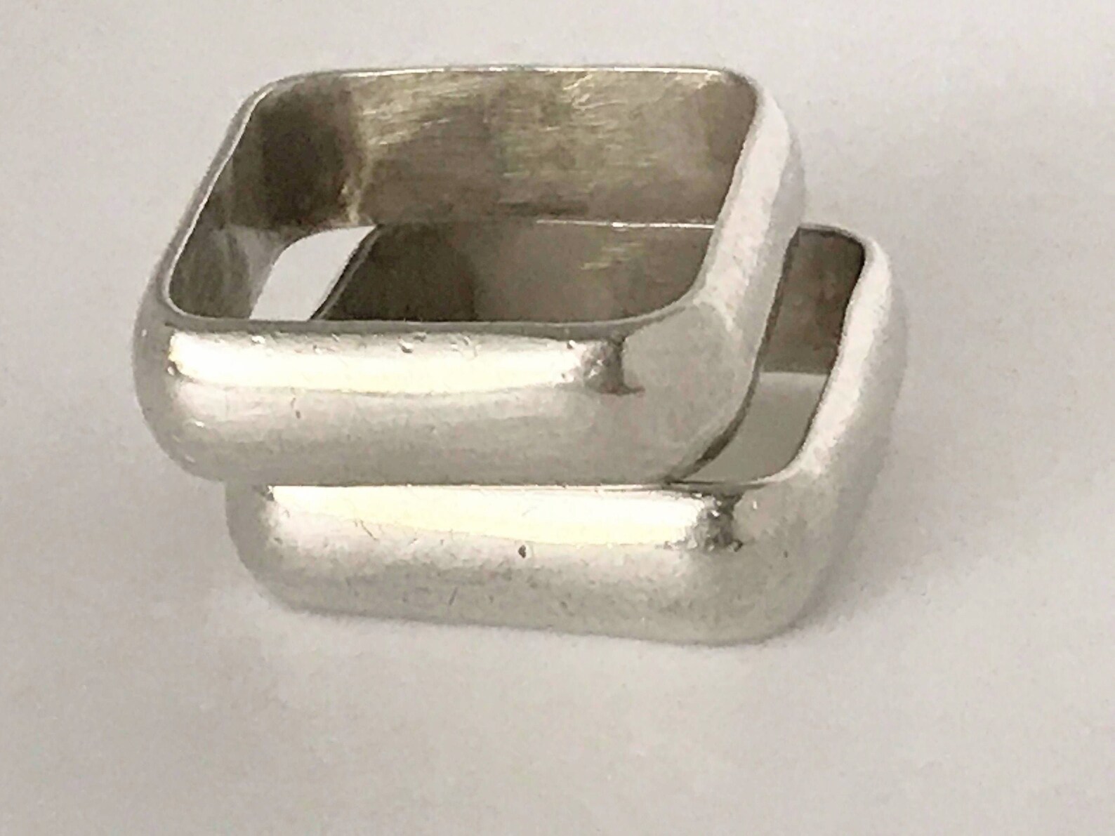 VTG Sterling Silver Squared Edge Band Ring Geometric 925 - Etsy
