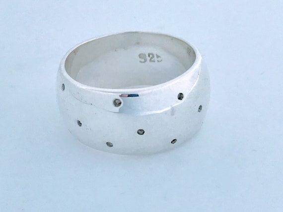Vintage Thick Wide Concave Dome Dots Circles Band Rin… - Gem