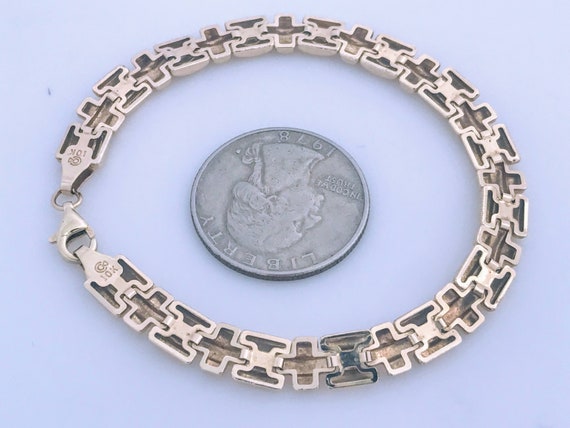 10k Yellow Gold Chunky Panther Link Bracelet, Real Go… - Gem