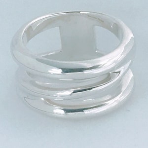 Tiffany & Co. Zig Zag Band Ring 925 Sterling Silver, Authentic Tiffany and Co Triple Wave Ring ...