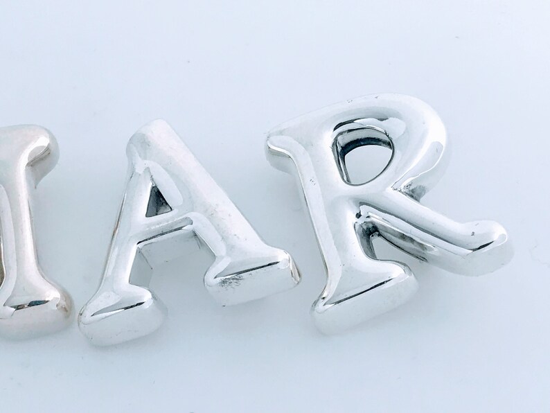 Designer Airess Chunky Puffed Initials Letters Pin Brooch Sterling ...