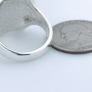 RLM Robert Lee Morris 925 Sterling Silver Rectangular Ring, Designer Big Heavy Rectangle Dome ...