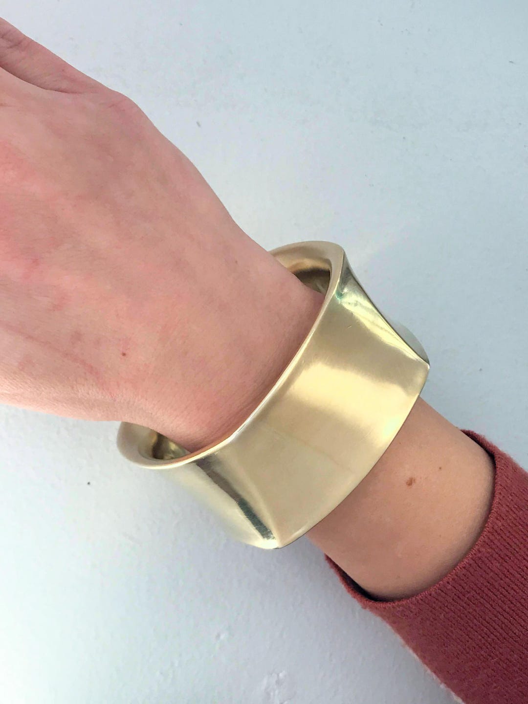 Simon Sebbag SSD Puffed Gold Tone Bangle Bracelet 925 Sterling Silver ...