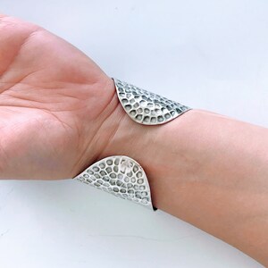 VTG Taxco Extra Wide Tall Textured Polished Modernist Cuff Bracelet ...