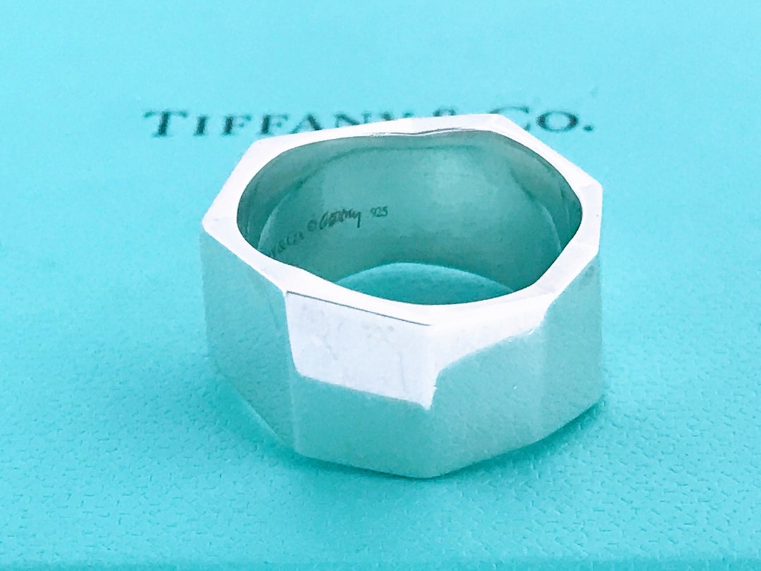 Authentic Tiffany Co. Frank Gehry 925 Sterling Silver Fold Torque Band Ring Frank Gehry Tiffany Unisex Men s Geometric Sculptural Axis Band Etsy