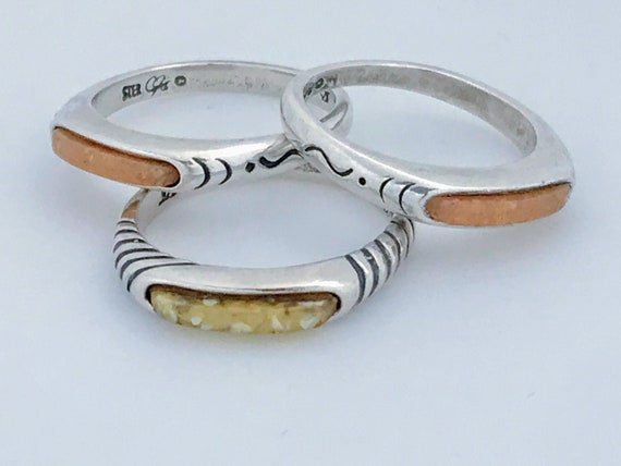 Carolyn Pollack Sterling Silver Stone Stack Stacking Rings - Etsy